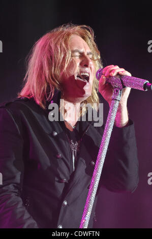 Def Leppard vocalist Joe Elliott is shown performing on stage during a ...
