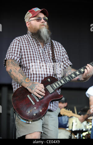 Guitarist Brian Venable of Lucero performs on stage during the 6th ...