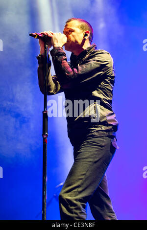 Linkin Park performing at the O2 Arena. London, England - 11.11.10 ...