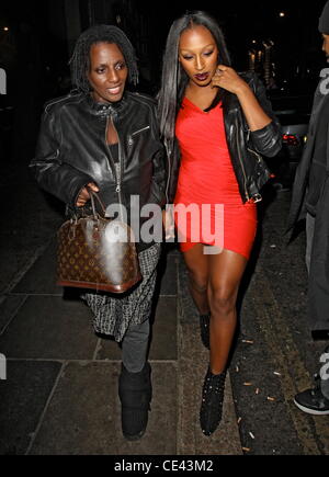 Melissa Bell and Alexandra Burke Alexandra Burke leaving Nobu Berkeley ...