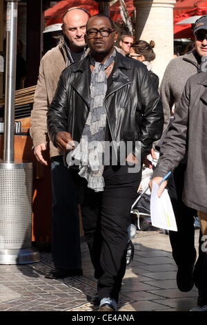 Randy Jackson is seen in a black leather motorcycle jacket while at The ...