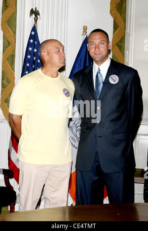 Derek Jeter and Reggie Jackson Mayor Michael Bloomberg meets New York ...