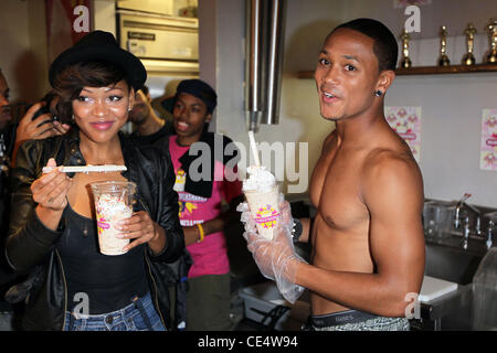 Meagan Good, Romeo aka Percy Romeo Miller, Jr. and Pooch Hall Romeo ...