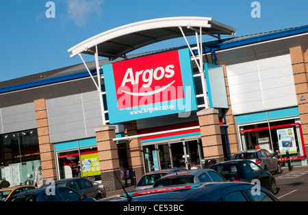 Argos store entrance & logo sign from shopping mall and shop interior ...