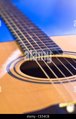 Acoustic guitar close ups in studio Stock Photo - Alamy