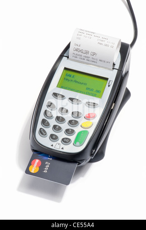 A credit card machine processing a mastercard payment Stock Photo - Alamy