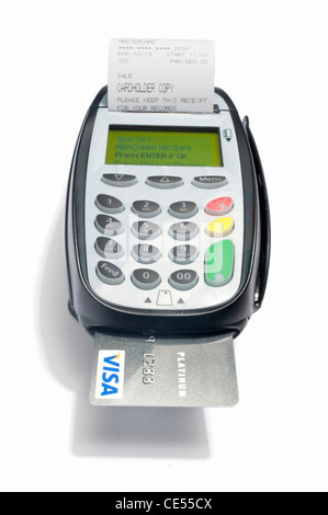 A credit card machine processing a visa payment Stock Photo: 43140003 ...