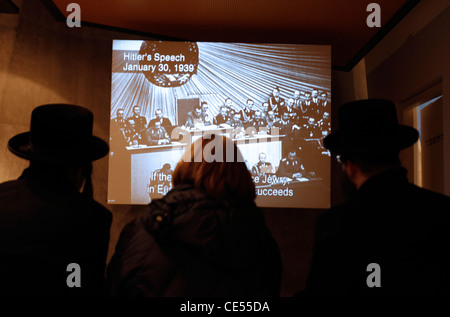 Haredi Jews watch an anti-Semitic Nazi propaganda film in Yad Vashem ...