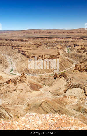 Midday view across the Fish River Canyon in southern Namibia from the ...