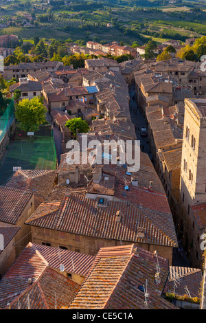 view over siena from the tower of palazzo pubblico torre del mangia ...