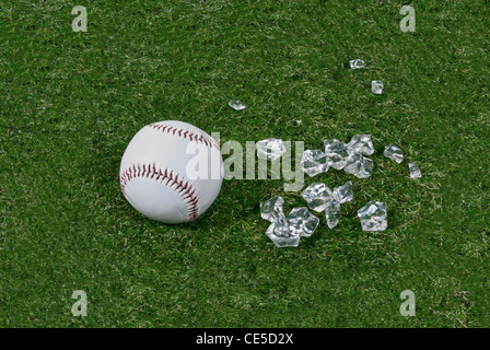 Baseball and Broken Glass Stock Photo - Alamy