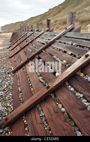 Wooden sea defences, Mundesley, Norfolk Stock Photo - Alamy
