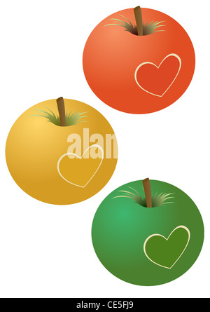 Apple and heart Stock Photo - Alamy