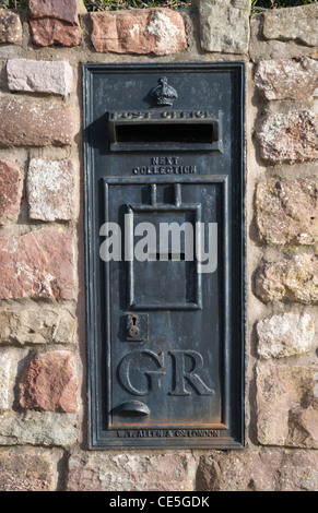 Cast iron wall type post box (installed during the reign of King George ...