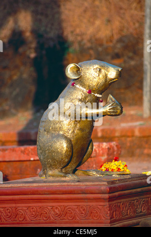 Golden statue of mouse at ganesh temple ; Ganpatipule ; Ratnagiri ...