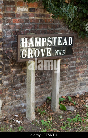 name sign, Hampstead, London. A street name sign is a type of traffic ...