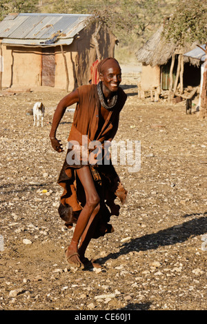 Himba tribe dancing at Kaokoveld village, Namibia, Africa Stock Photo ...