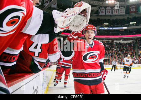 Carolina Hurricane Jerome Samson in an NHL game during the 2011-2012 ...