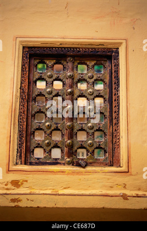 Window of Samod palace, Samod, Jaipur, Rajasthan, India, Asia Stock ...