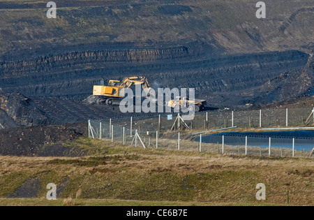 Opencast Coal Mining near Merthyr Tydfil South Wales with the Brecon ...