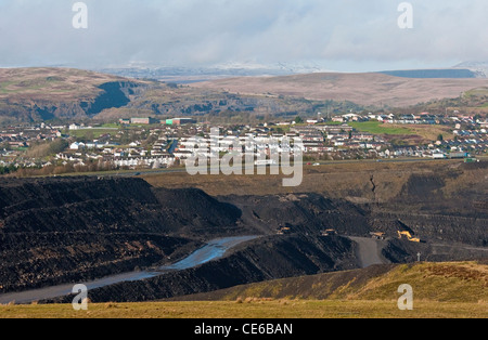 Opencast Coal Mining near Merthyr Tydfil South Wales Stock Photo - Alamy