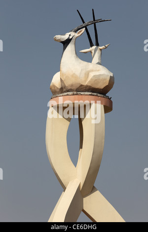 The Oryx monument in Doha Qatar celebrating the country s national ...