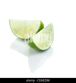 Citrus lime fruit segment isolated on white background cutout Stock ...