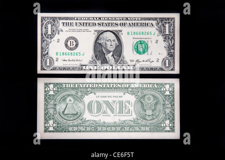 One dollar bill, back and front Stock Photo - Alamy