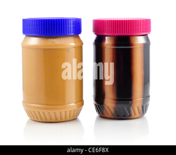 Protein jars isolated on white background with reflection Stock Photo ...