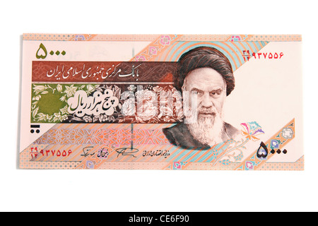 5000 Iranian rials bank note. Rial is the national currency of Iran ...