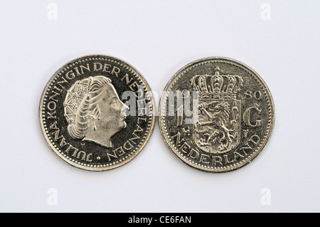 Coins of the Netherlands. Dutch guilder coins Stock Photo - Alamy