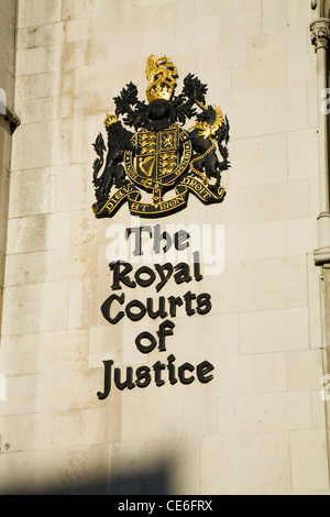 The Royal Court of Justice emblem sign Stock Photo - Alamy