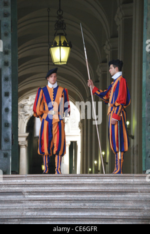 Rome: The Papal Swiss Guard in Vatican City Soldier in exercise uniform ...