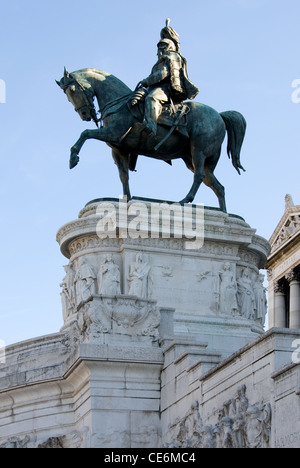 A huge bronze statue of King Victor Emmanuel II on horseback on The ...