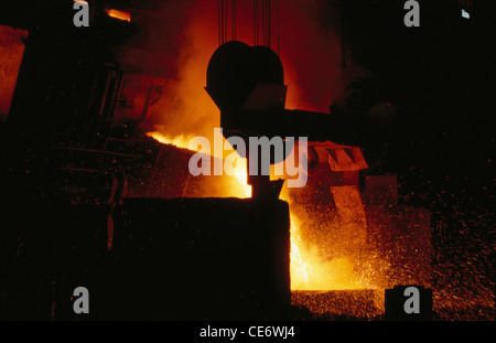 Liquid iron in steel factory, india Stock Photo - Alamy