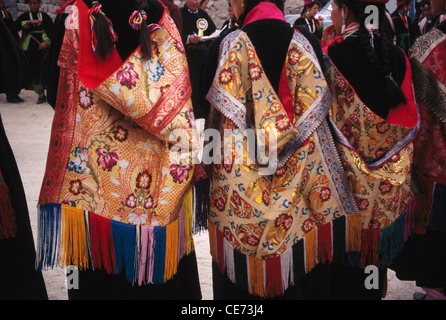 Ladakhi women wearing traditional costumes with Perak headdresses with ...
