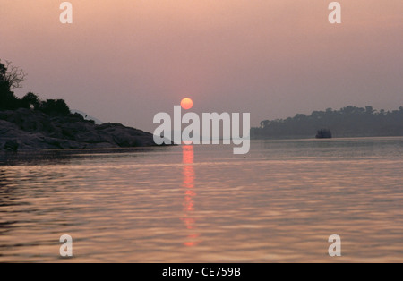 India, Assam, Guwahati, Brahmaputra Riverbank, boat to Umanada Temple ...