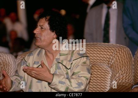 Libyan Col Muammar Gaddhafi speaks in Benghazi marking the opening of ...