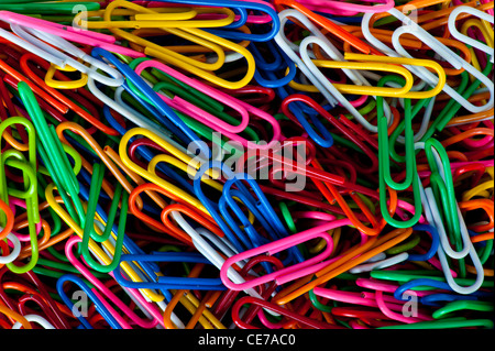 Colorful heap of paper clips - good office background Stock Photo - Alamy