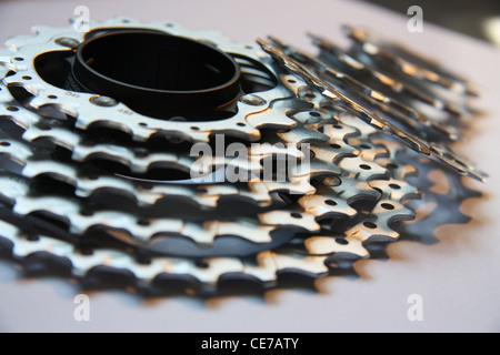 bicycle cogs cassette in close up Stock Photo - Alamy