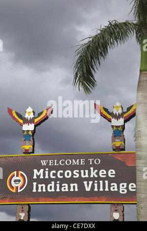 USA, Florida, Miccosukee Tribal Headquarters Village Flag Stock Photo ...