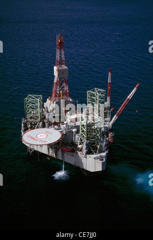 An offshore Santa Fe jackup oil rig drilling in the Red Sea, in ...