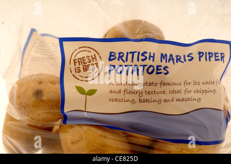 Bag of British Maris Piper potatoes Stock Photo - Alamy