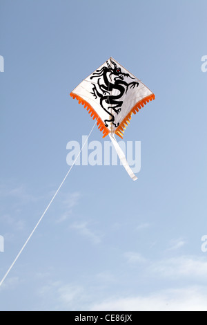 Japanese paper kite in blue sky Stock Photo - Alamy