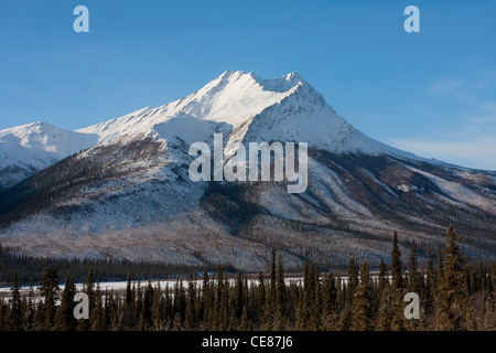 Scenic snowy winter mountainous landscape in Brooks Range, North Slope ...