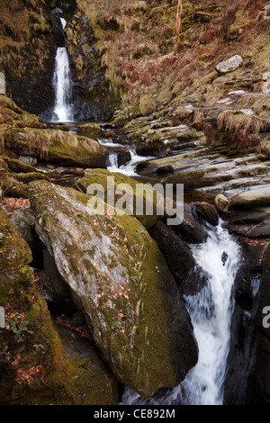 Pistyll Rhaeadr waterfall, Llanrhaeadr, Powys, Wales. Highest waterfall ...