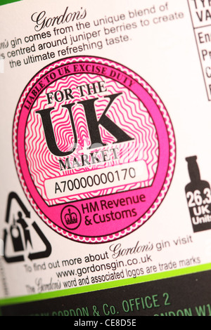 Excise Duty Stamp on a Bottle of Sprits Stock Photo - Alamy