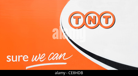 Orange TNT Delivery Lorry Stock Photo - Alamy