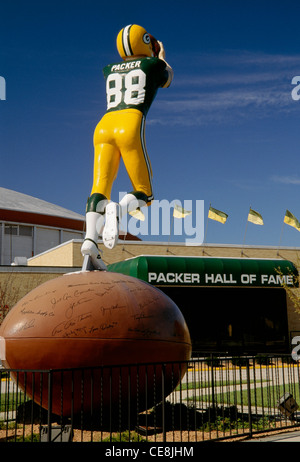 Statue of the Green Bay Packer Receiver in Green Bay Wisconsin Stock ...