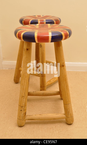 Shabby chic Union Jack stools Stock Photo - Alamy